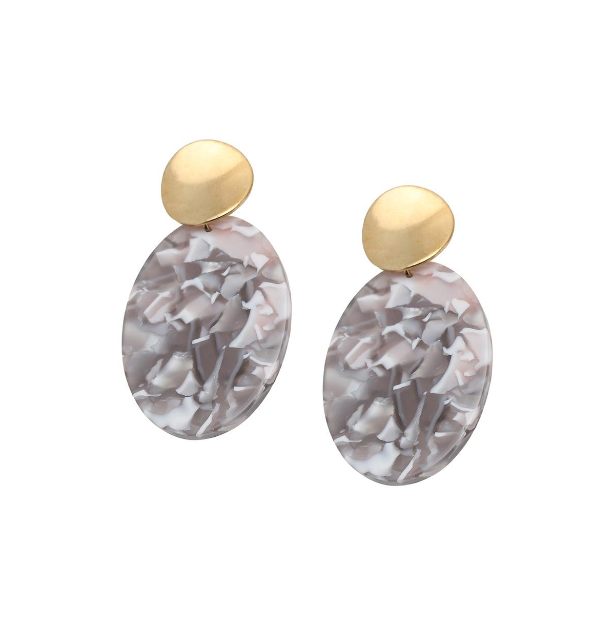 Click here for Sohi Womens Red Marble Drop Earrings - Gold prices
