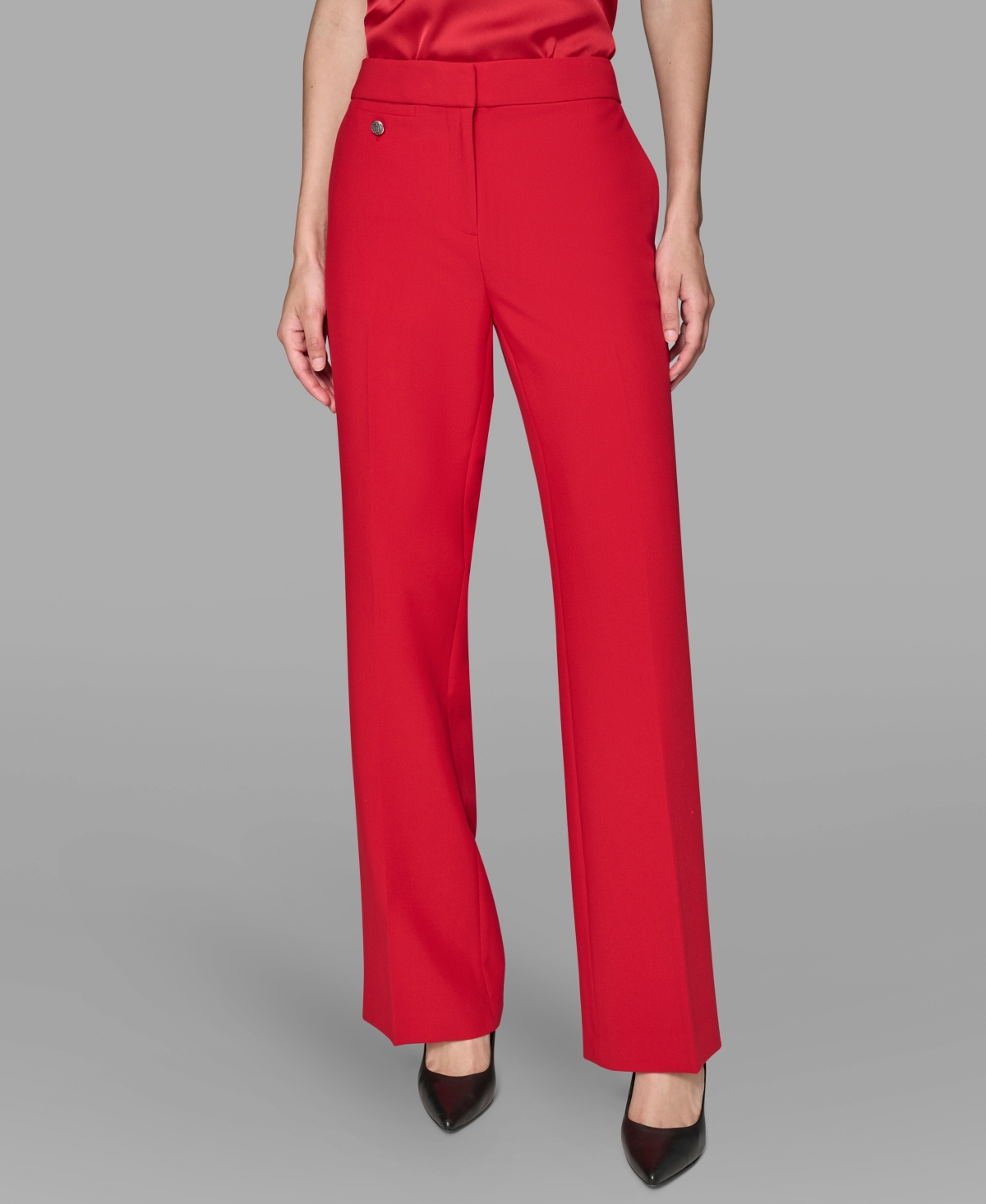 Karl Lagerfeld Paris Womens Straight Leg Pants - Admiral Red