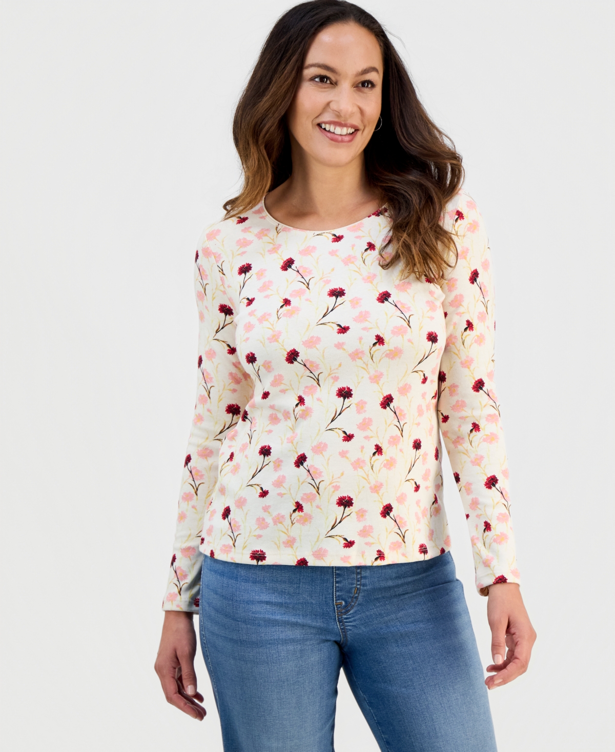 Click here for Style & Co Plus Size Printed Long-Sleeve Top  Macy... prices