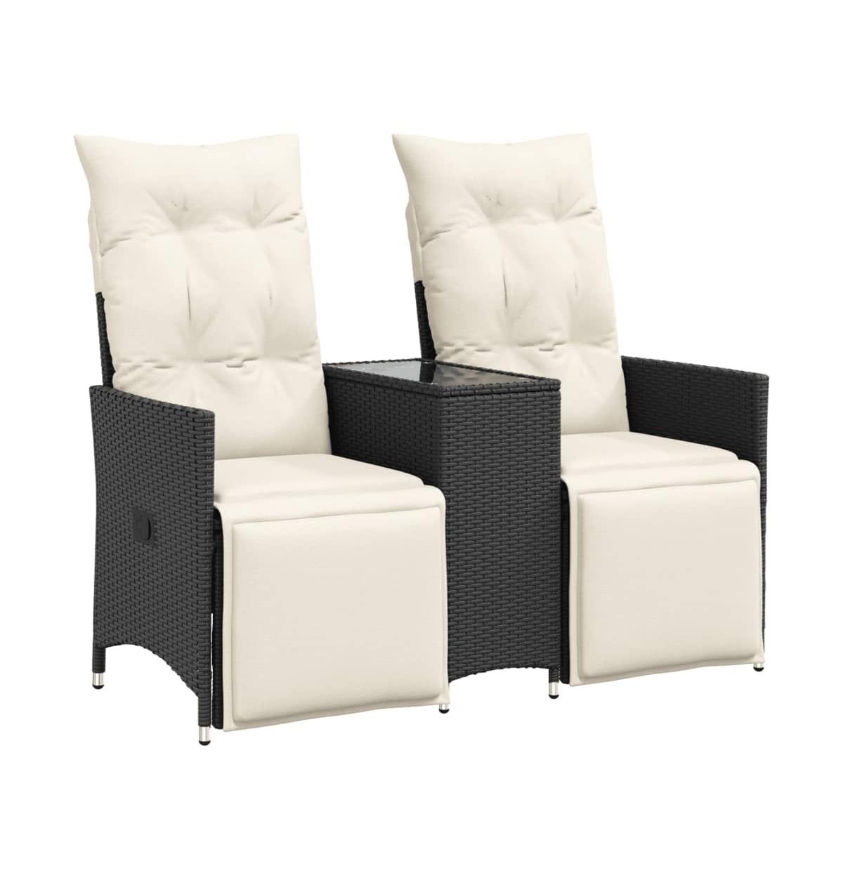 Click here for Reclining Garden Sofa Black  Cream White prices