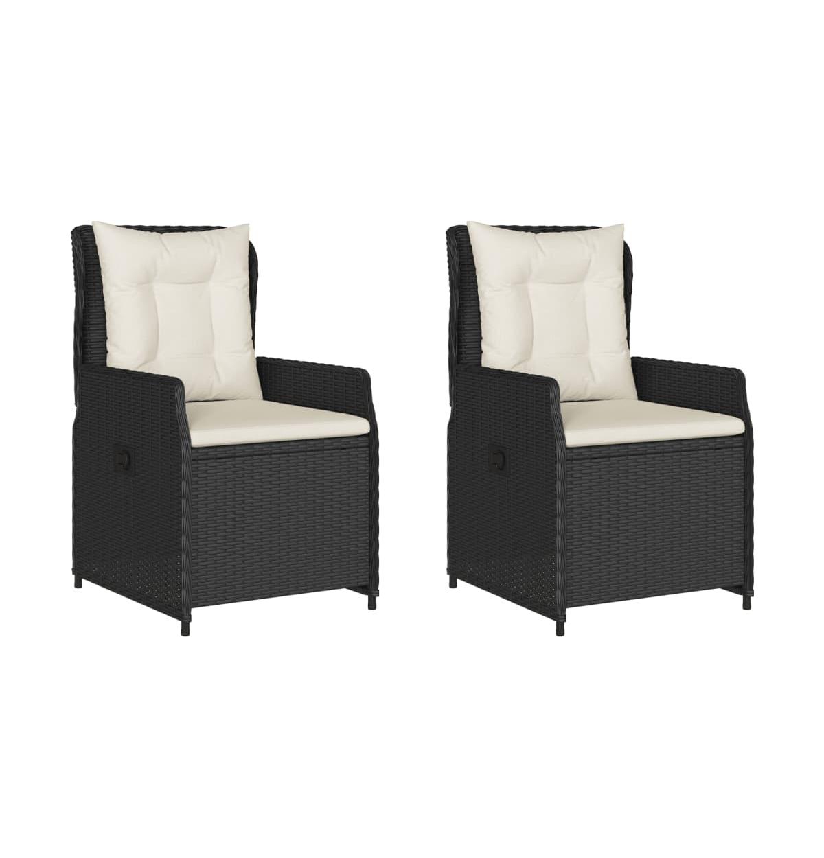 Click here for Reclining Garden Chair Black Pe rattan Standard ou... prices