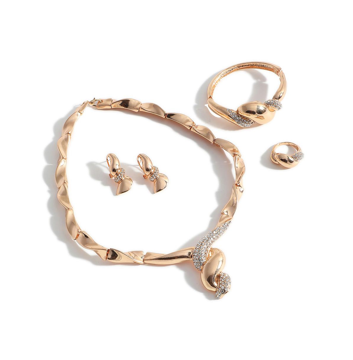 Click here for Sohi Womens Gold Twisted Metallic Necklace  Earrin... prices