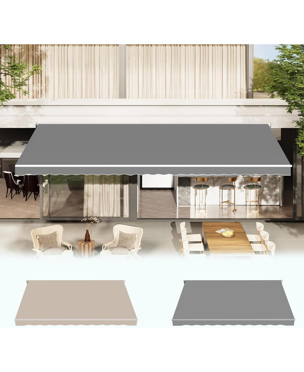 Click here for Aecojoy 13x10 Manual Retractable Awning Sun Shade... prices