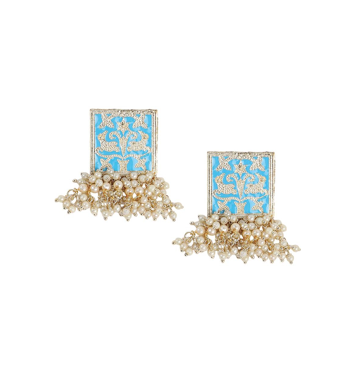 Click here for Sohi Womens The Niloufar Drop Earrings - Blue prices