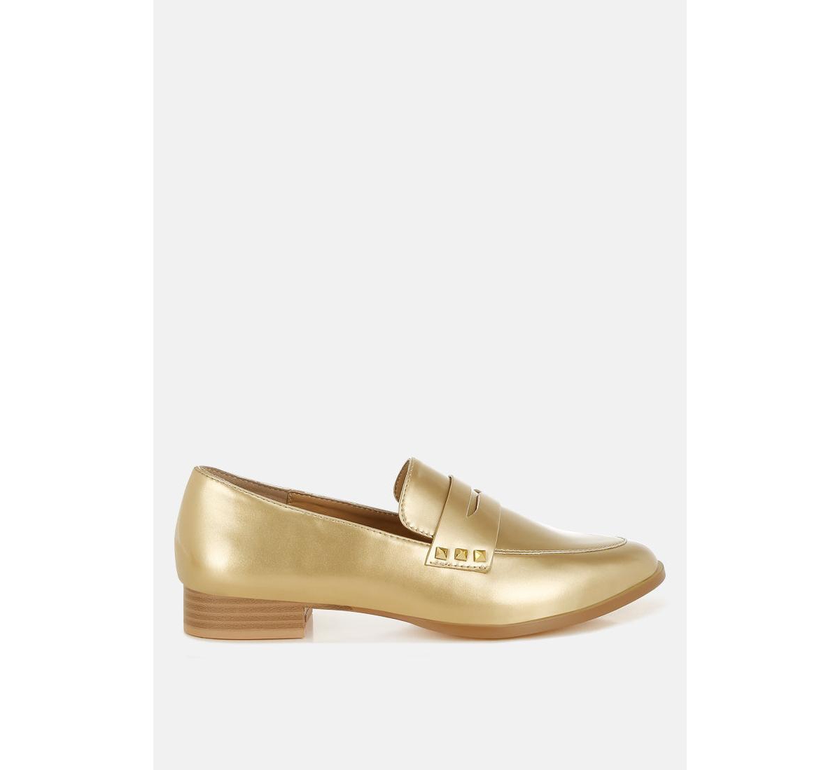 Click here for Rag & Co Patent Pleather Penny Loafers Women - Gol... prices