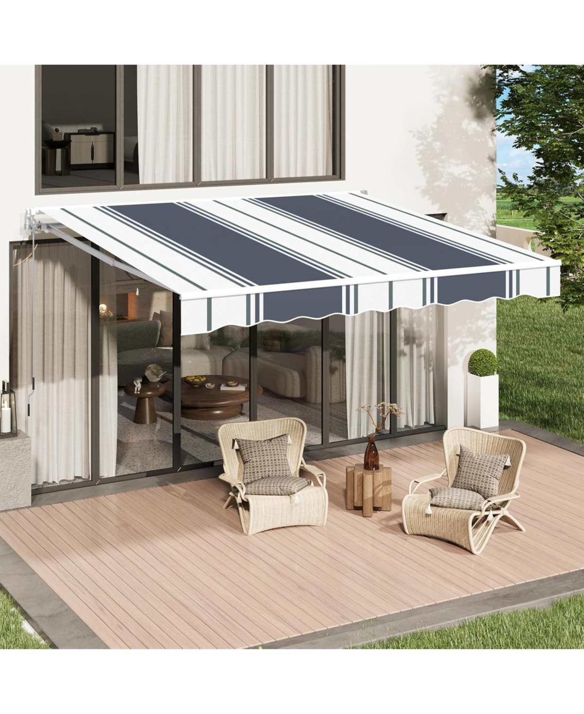 Click here for Aecojoy 13x8 Manual Retractable Awning Sun Shade... prices