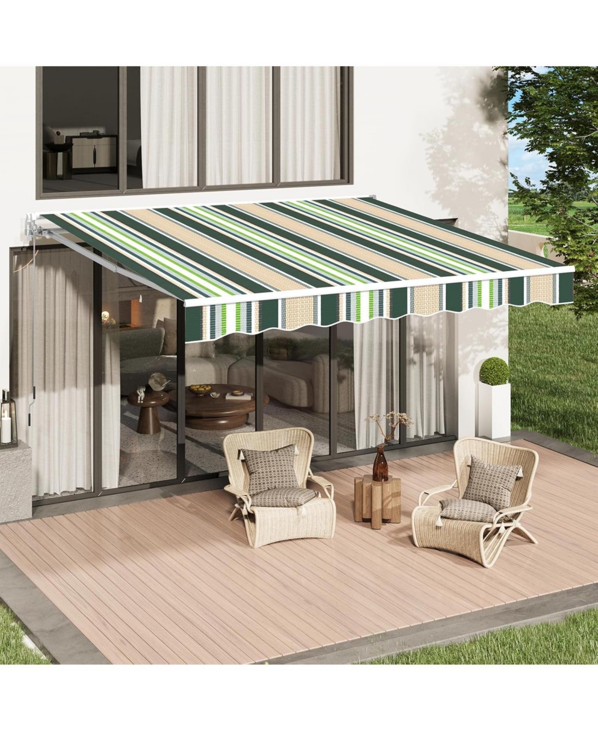 Click here for Aecojoy 13x8 Manual Retractable Awning Sun Shade... prices