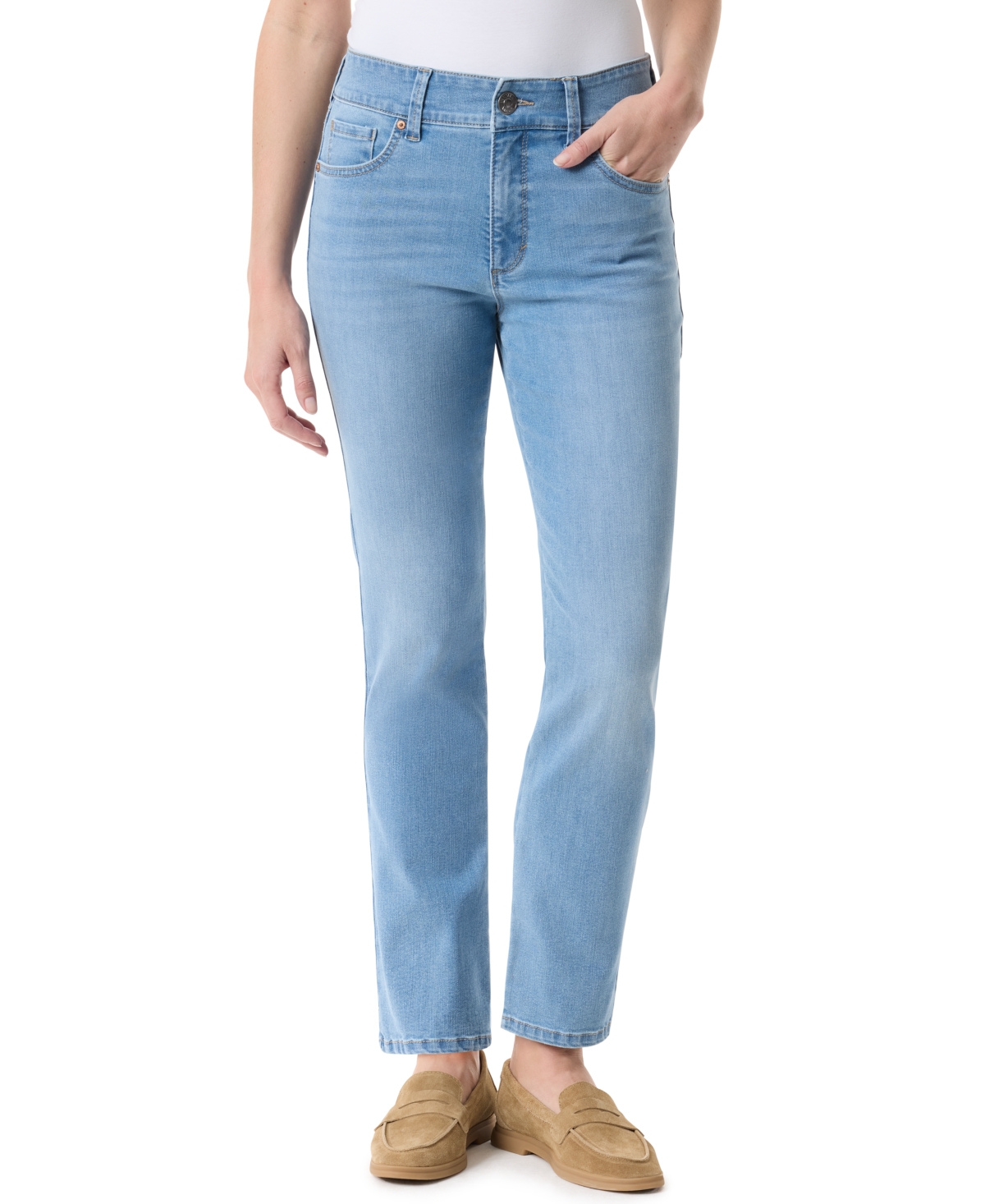 Click here for Gloria Vanderbilt Womens High Rise Straight Jeans... prices