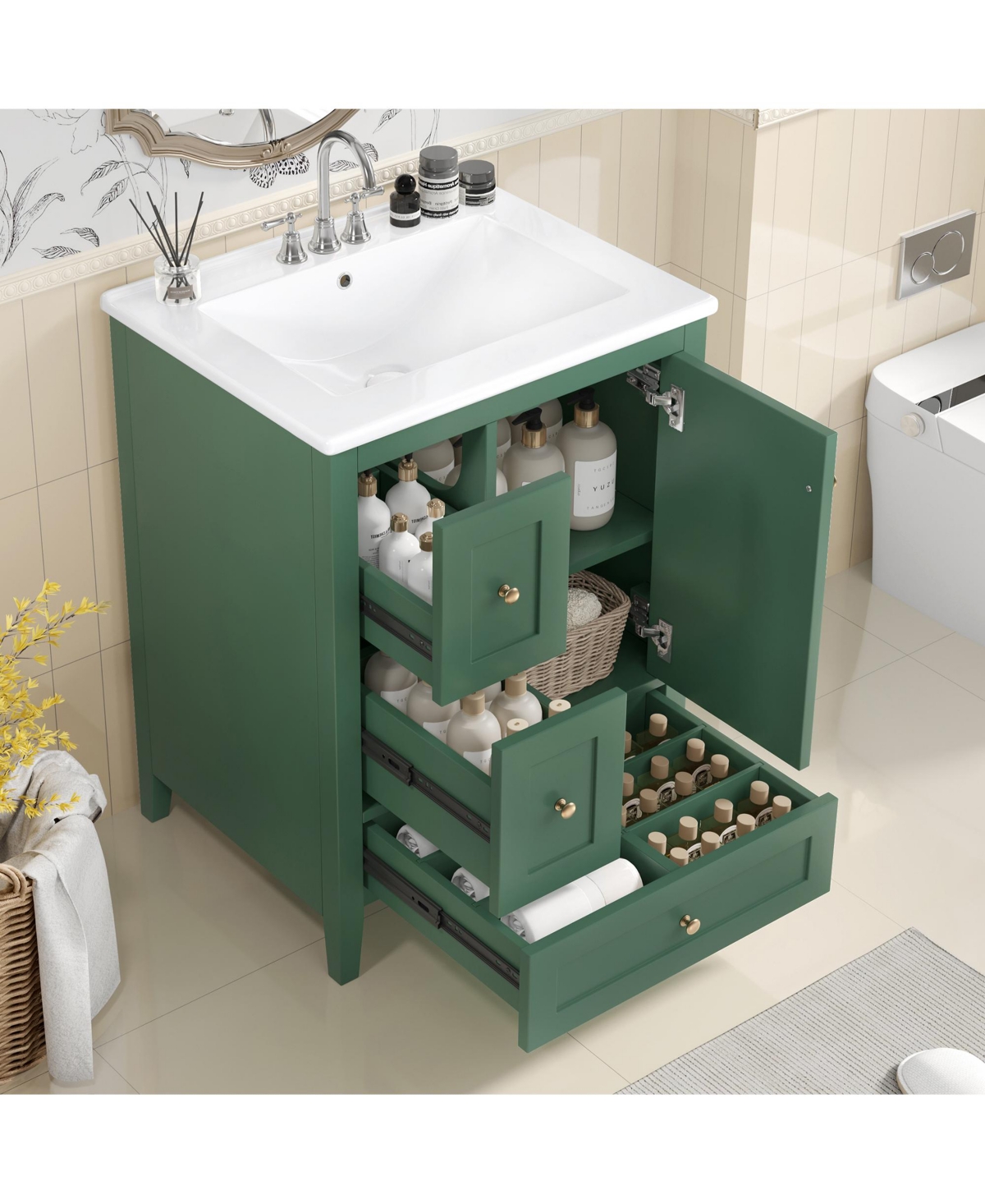 Click here for Lovmor Bathroom Vanity with Storage Adjustable She... prices