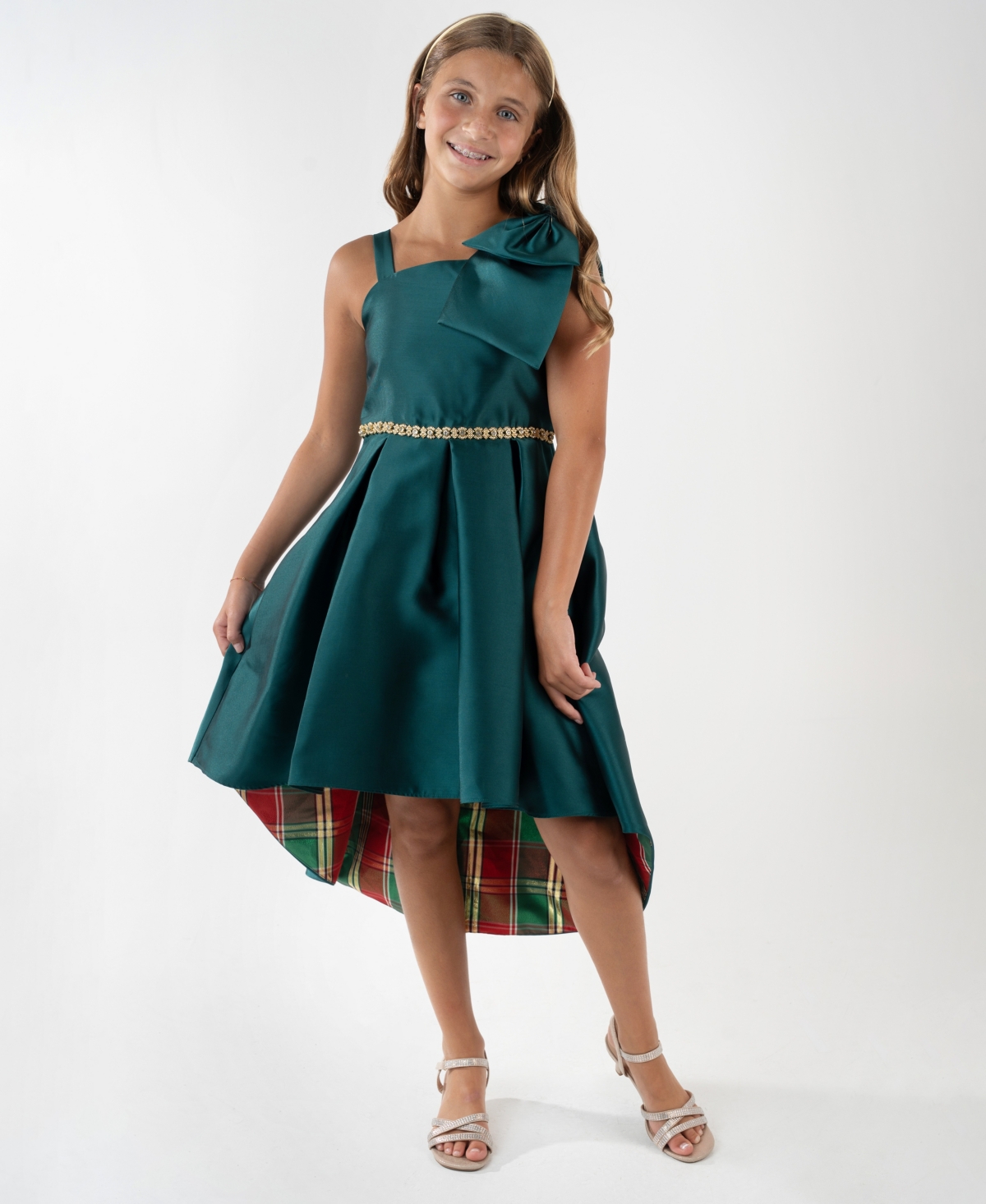 Click here for Rare Editions Girls 7-16 Mikado One-Shoulder Hi-Lo... prices