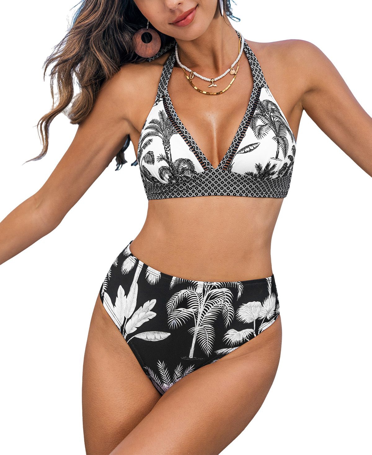 Click here for Cupshe Womens Island Shadows Dd+ Bikini Set - Whit... prices