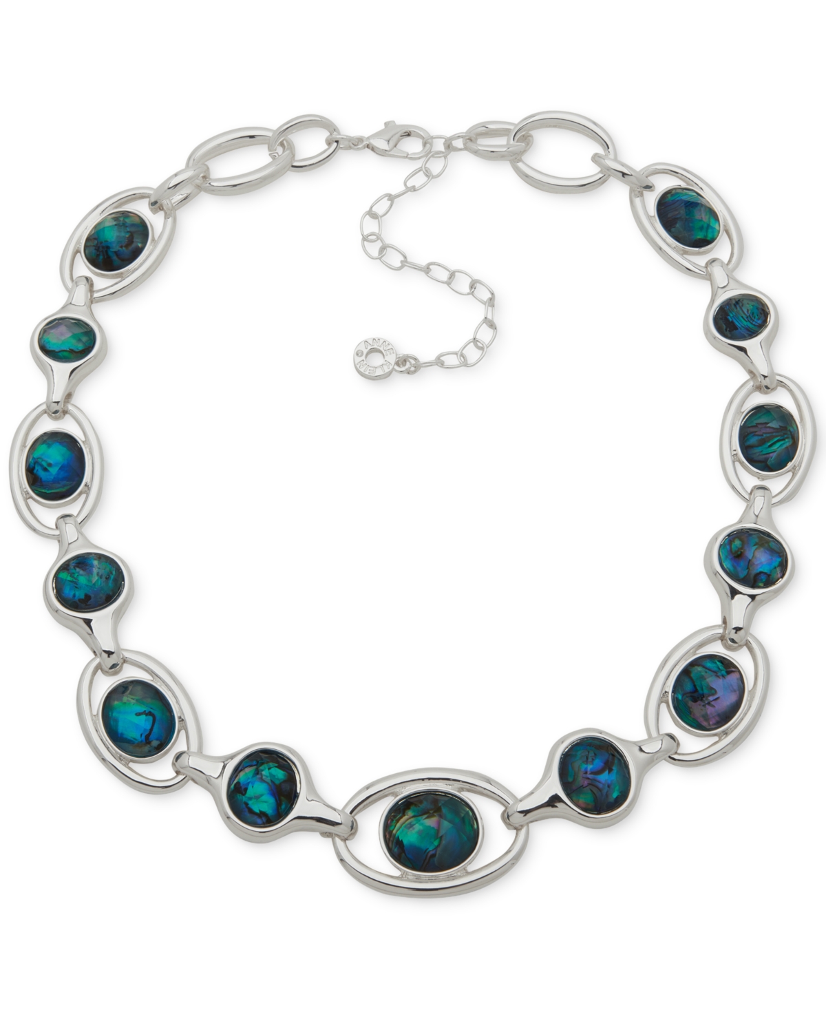 Click here for Anne Klein Abalone Silver-Tone Openwork Linked Nec... prices