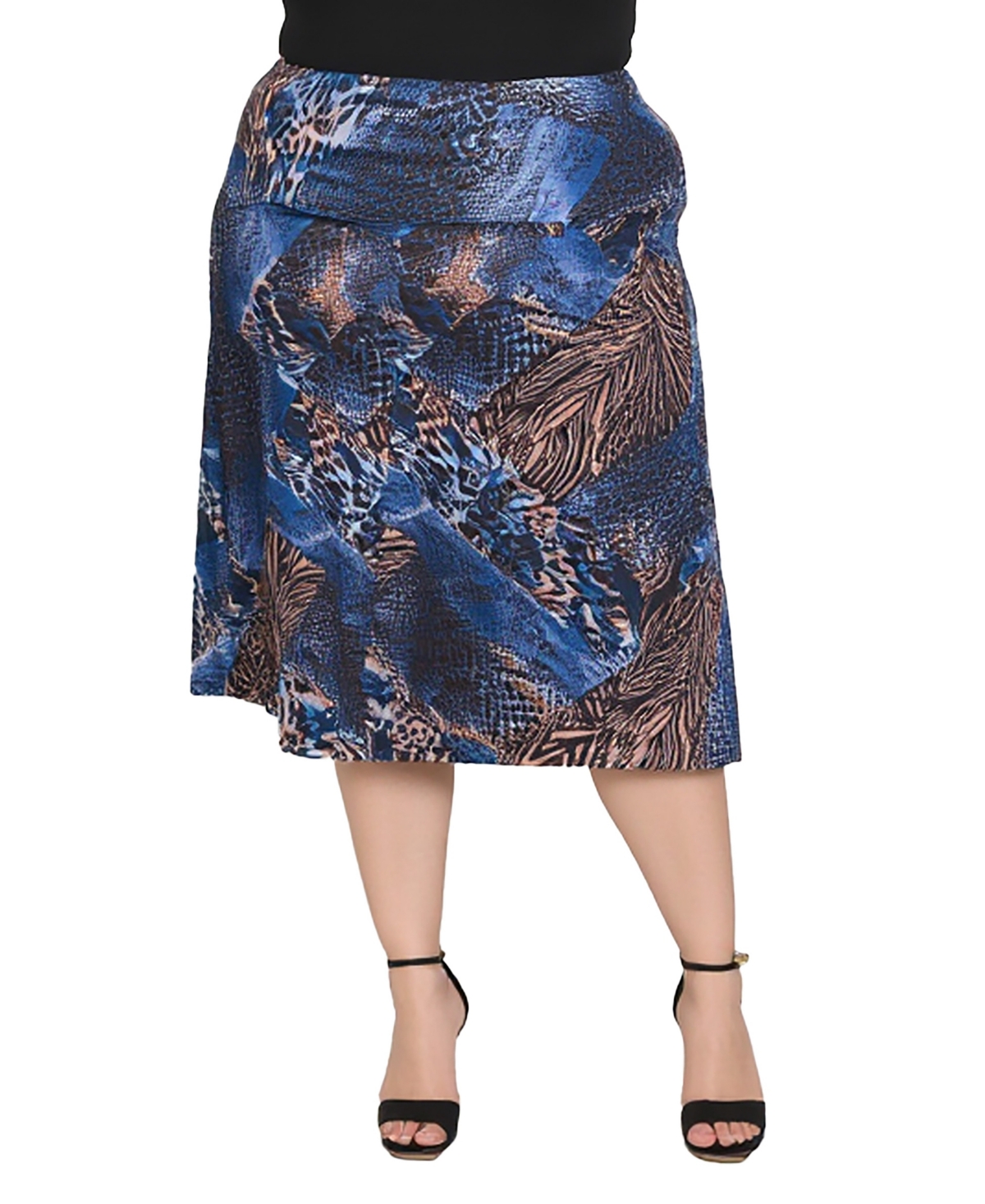 Click here for 24seven Comfort Apparel Plus Size Blue Animal Prin... prices