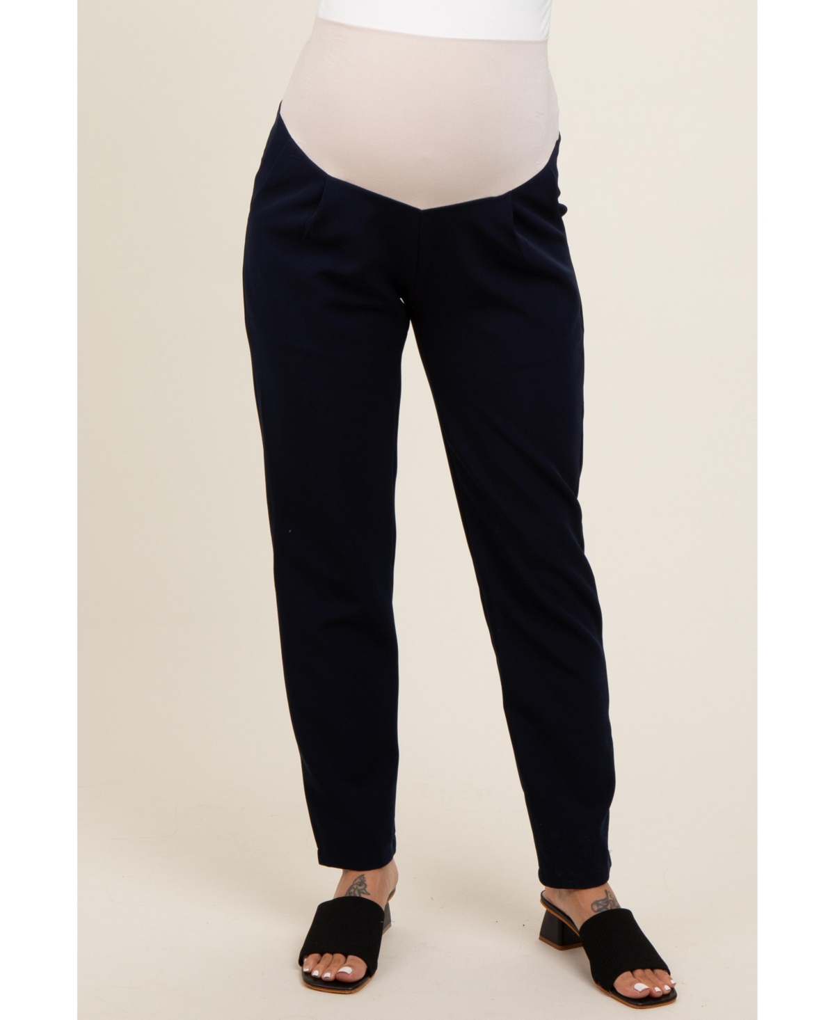 Click here for Pinkblush Maternity Navy Blue Pleated Relax Fit Pa... prices