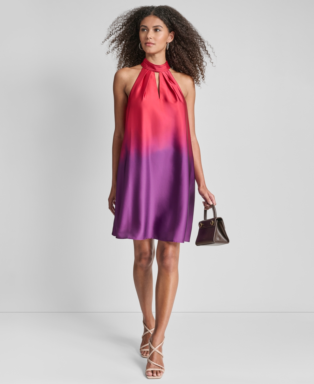 Click here for Dkny Petite Sleeveless Mock Neck Shift Dress - Pur... prices