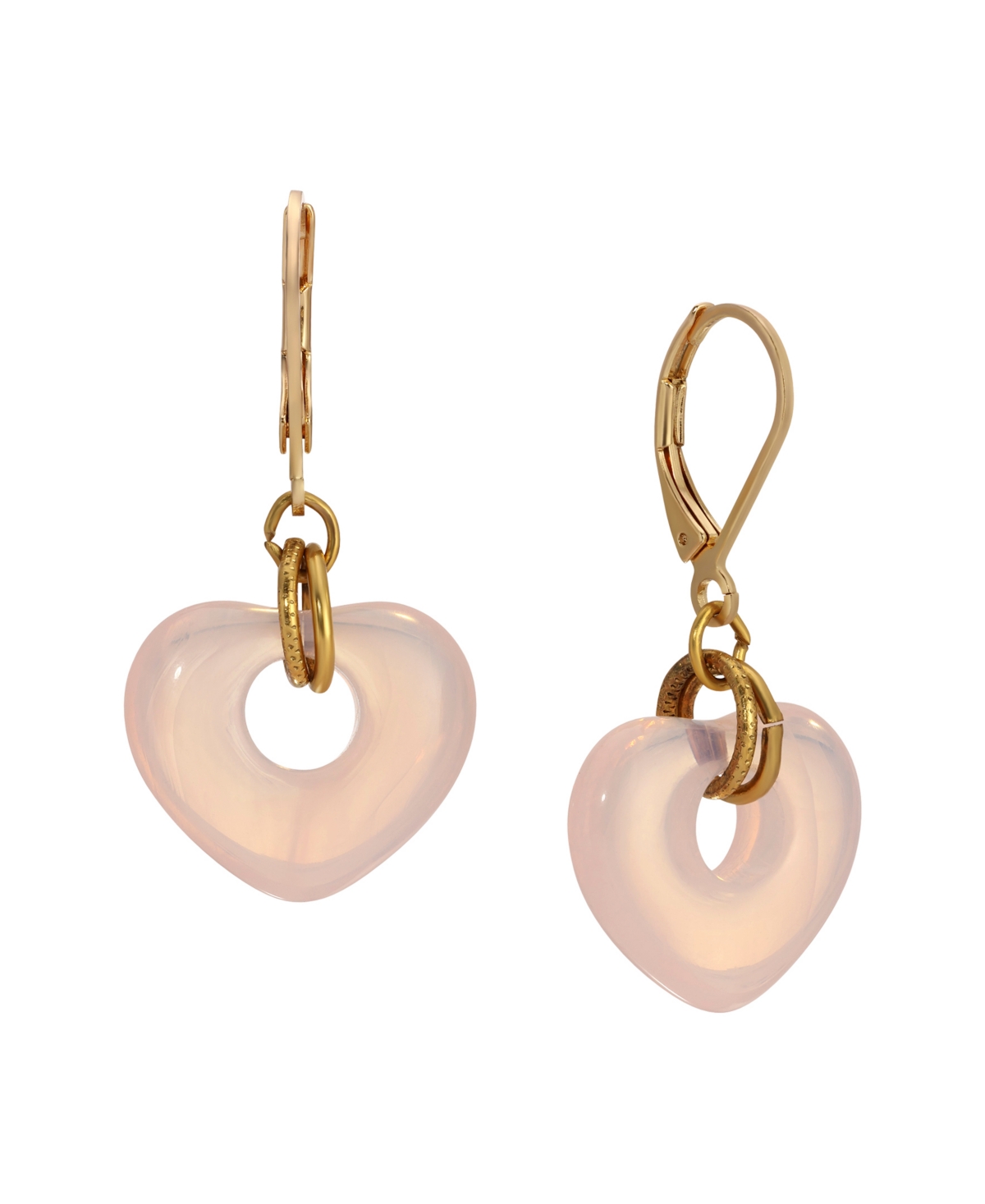 Click here for 2028 Gold Tone Heart Drop Leverback Earrings - Lig... prices
