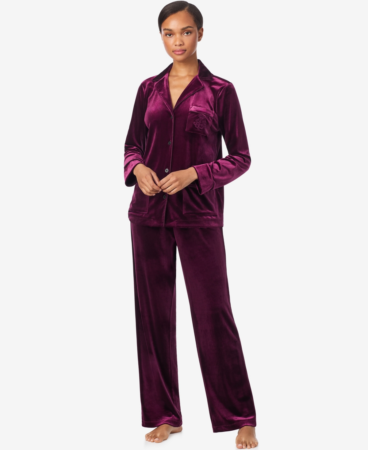 Click here for Lauren Ralph Lauren Womens Long Sleeves Notch Coll... prices