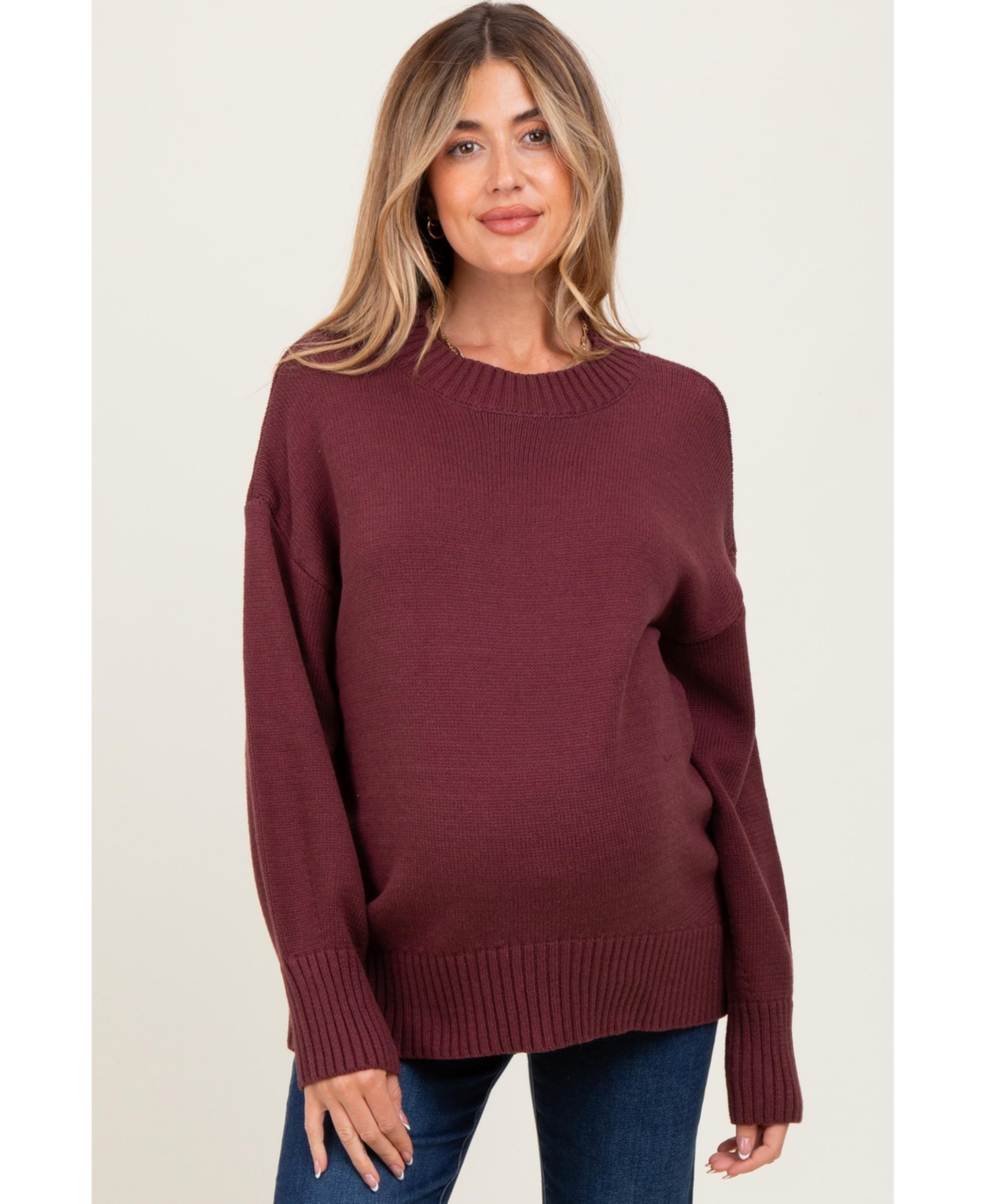 Click here for Pinkblush Maternity Burgundy Drop Shoulder Oversiz... prices
