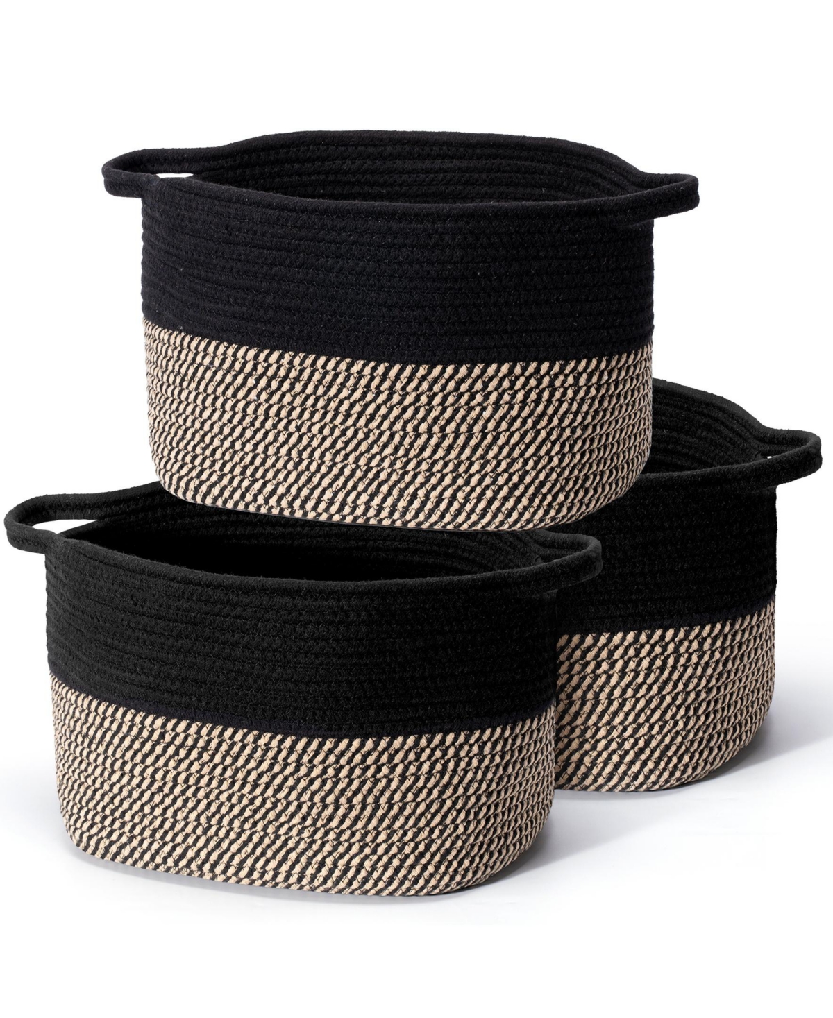 Click here for Woven Cotton Rope Storage Baskets with Handles  De... prices