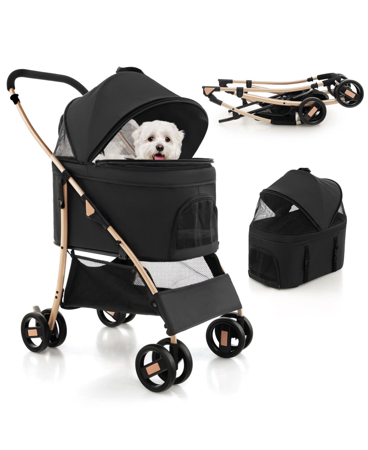 Click here for Ecooso 3-In-1 Pet Stroller with Removable Car Seat... prices