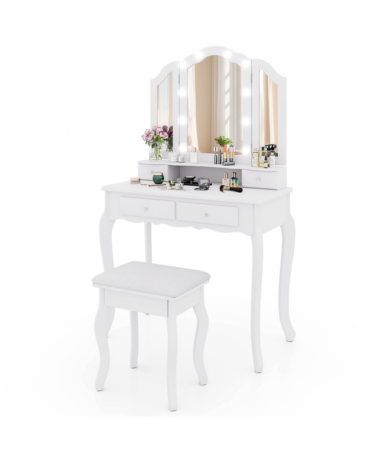 Click here for Volenca Makeup Vanity Table Set with Lighted Mirro... prices