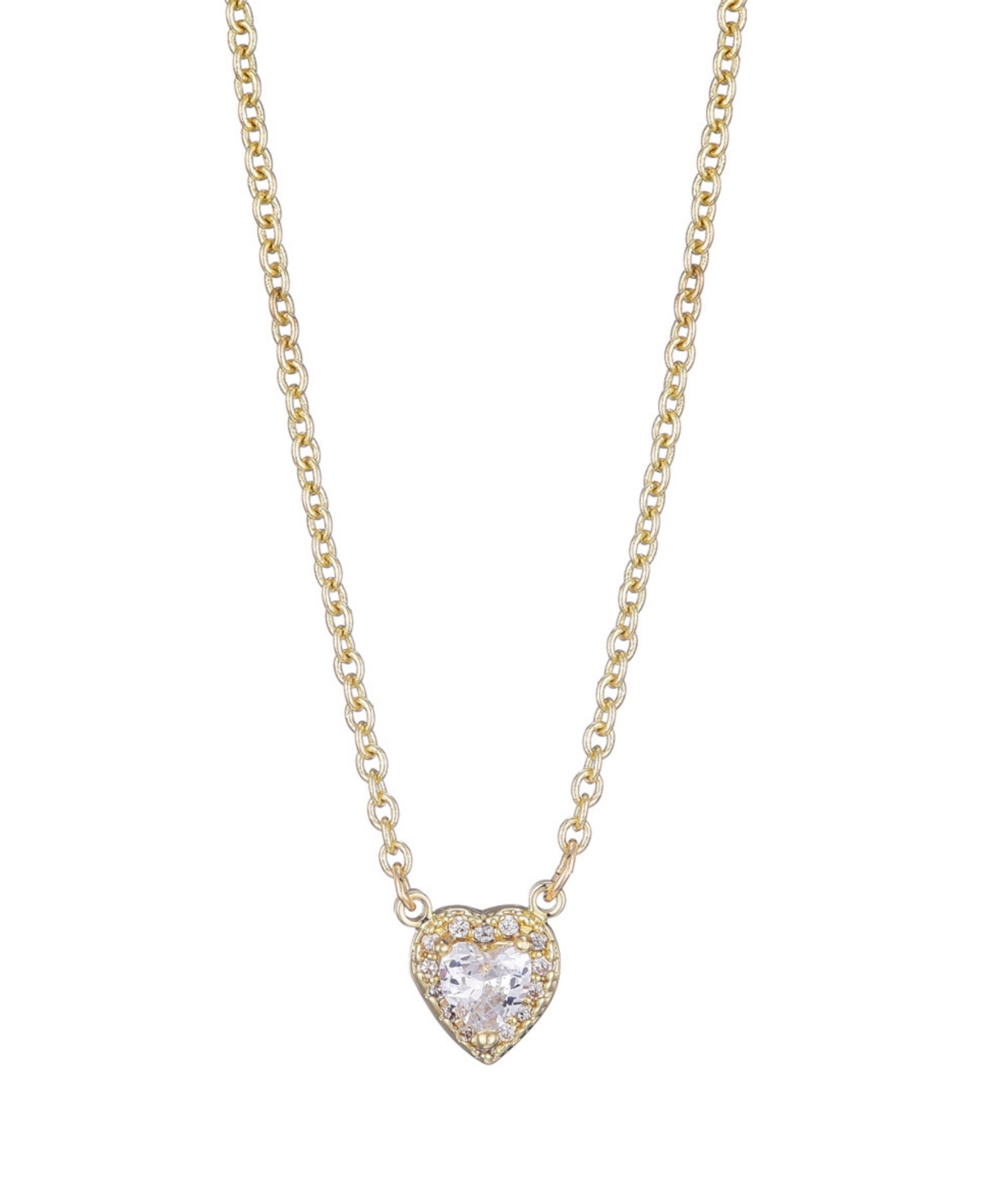 Click here for Adornia Cubic Zirconia Halo Heart Necklace - Gold prices