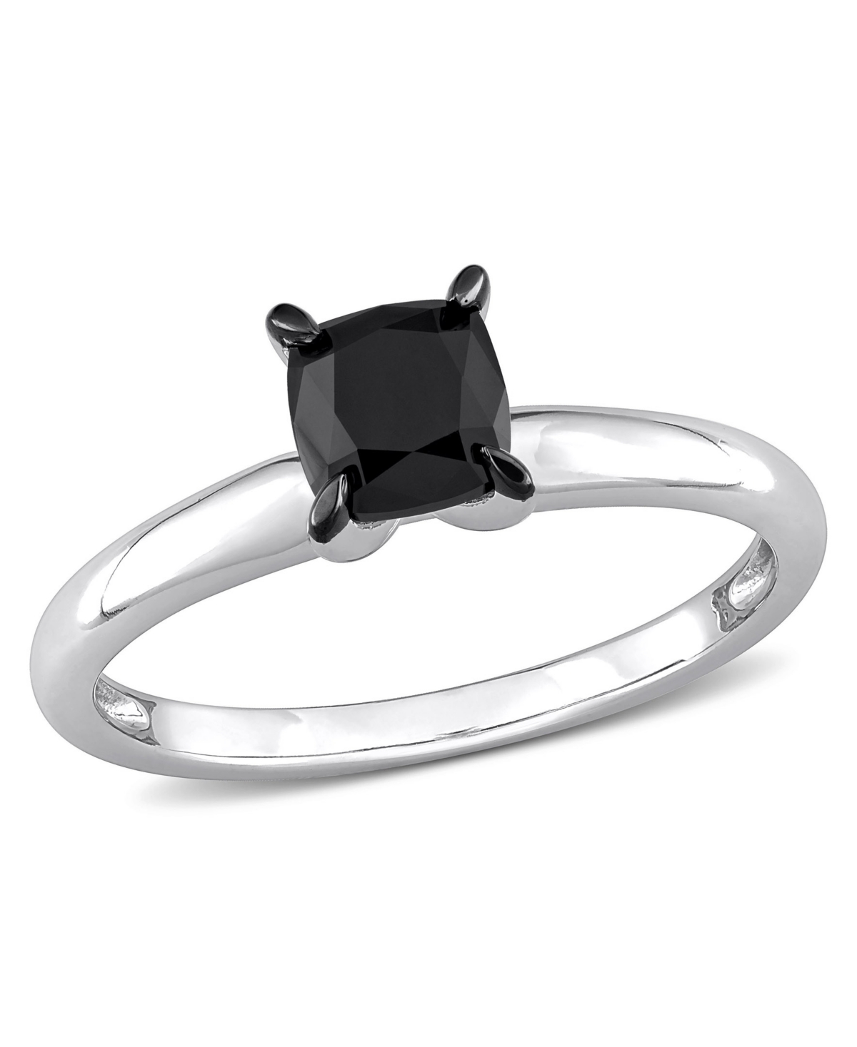Click here for Macys Cushion Cut Black Diamond Solitaire Engageme... prices
