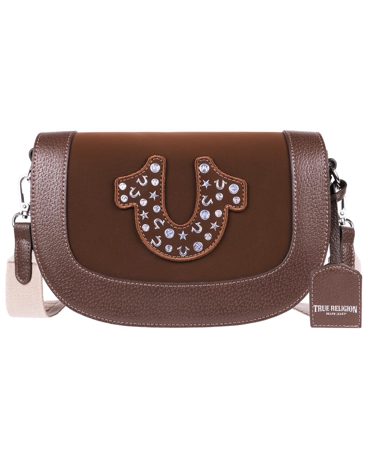 Click here for True Religion Studded Horseshoe Suede Flap Crossbo... prices