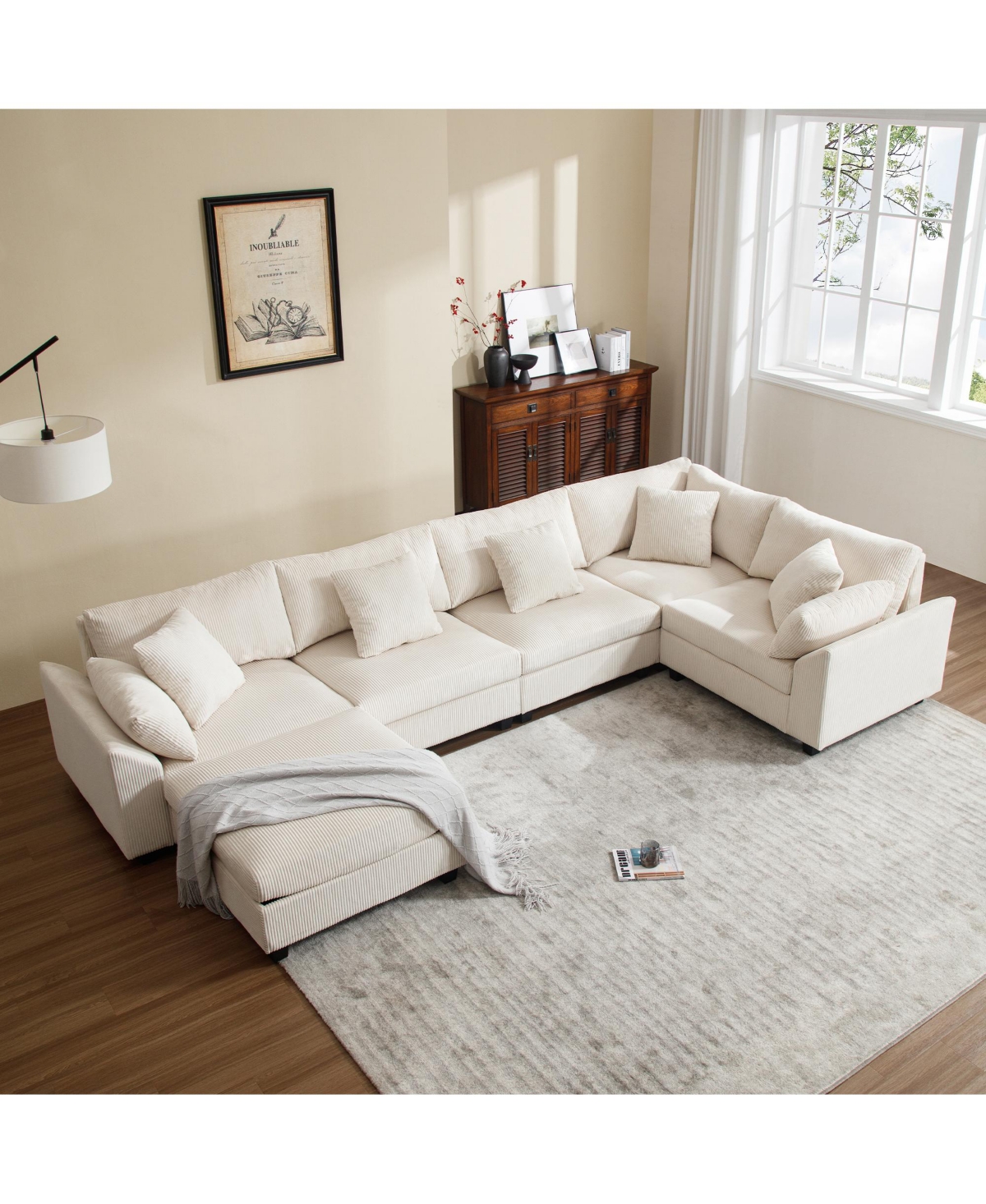 Click here for Morden Fort 150" W Oversized Sectional Sofa U... prices