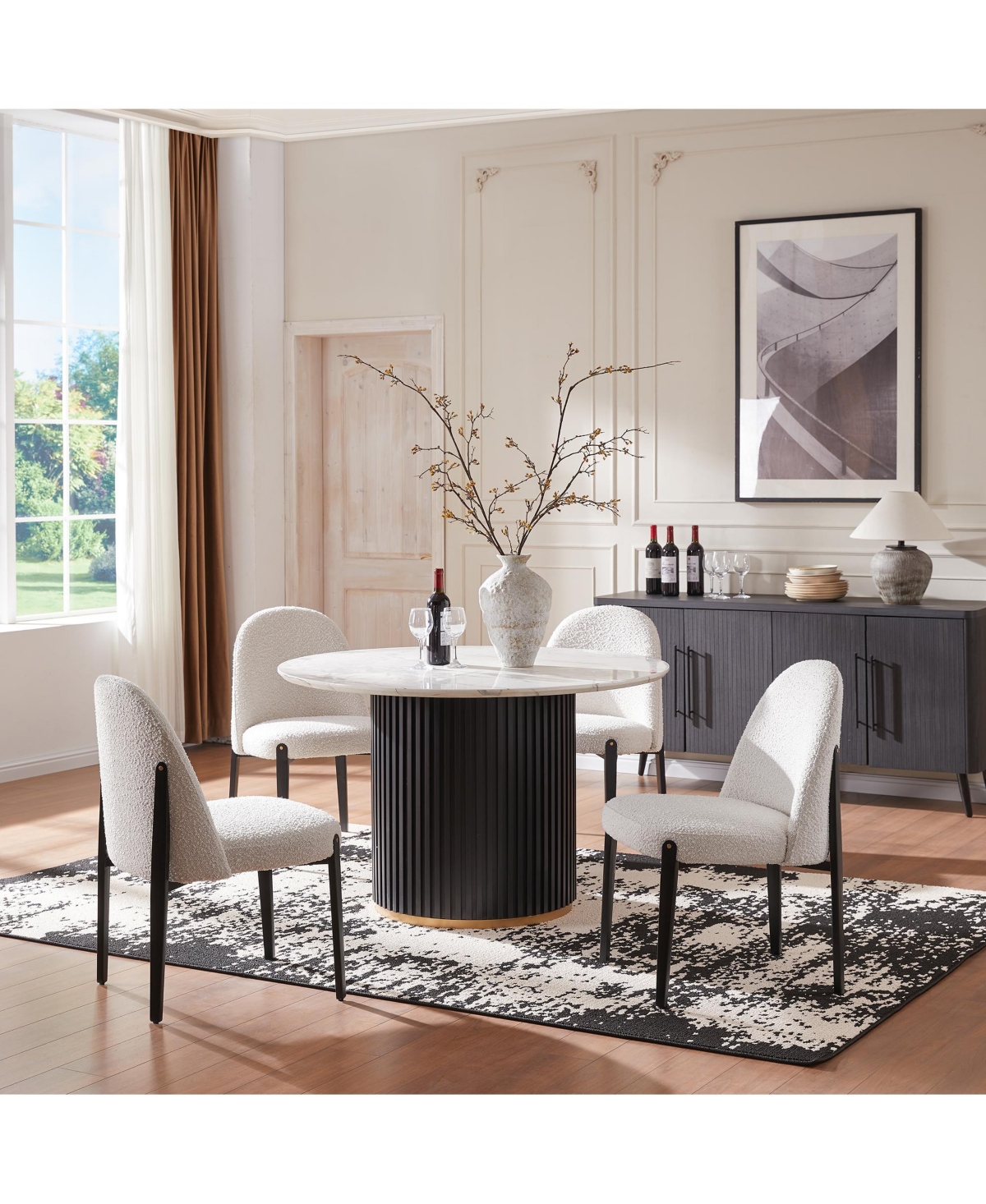 Click here for Morden Fort Luxury 5-Piece Faux Marble Round Dinin... prices