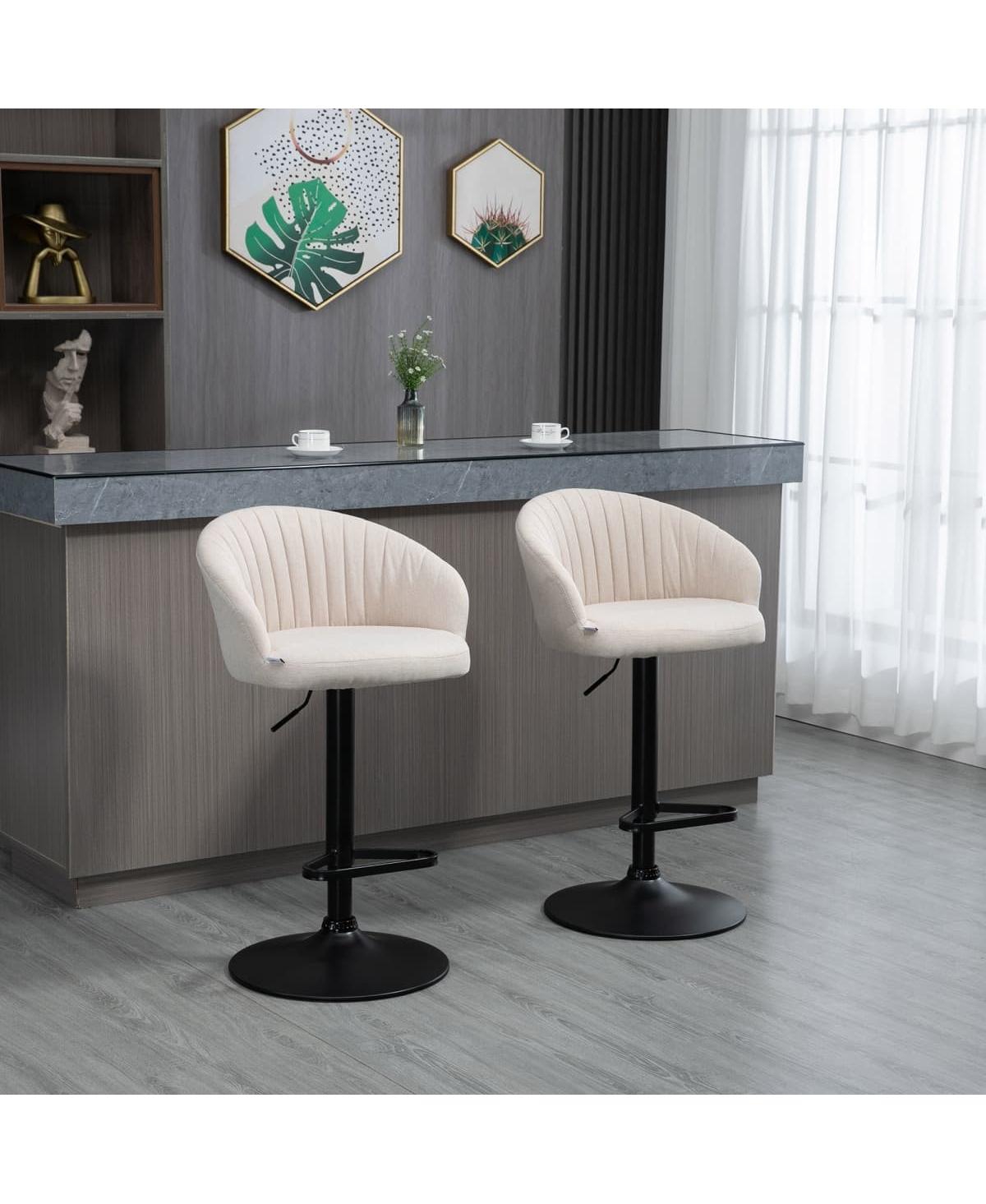 Click here for Set of 2 Adjustable Swivel Bar Stools with Curved... prices
