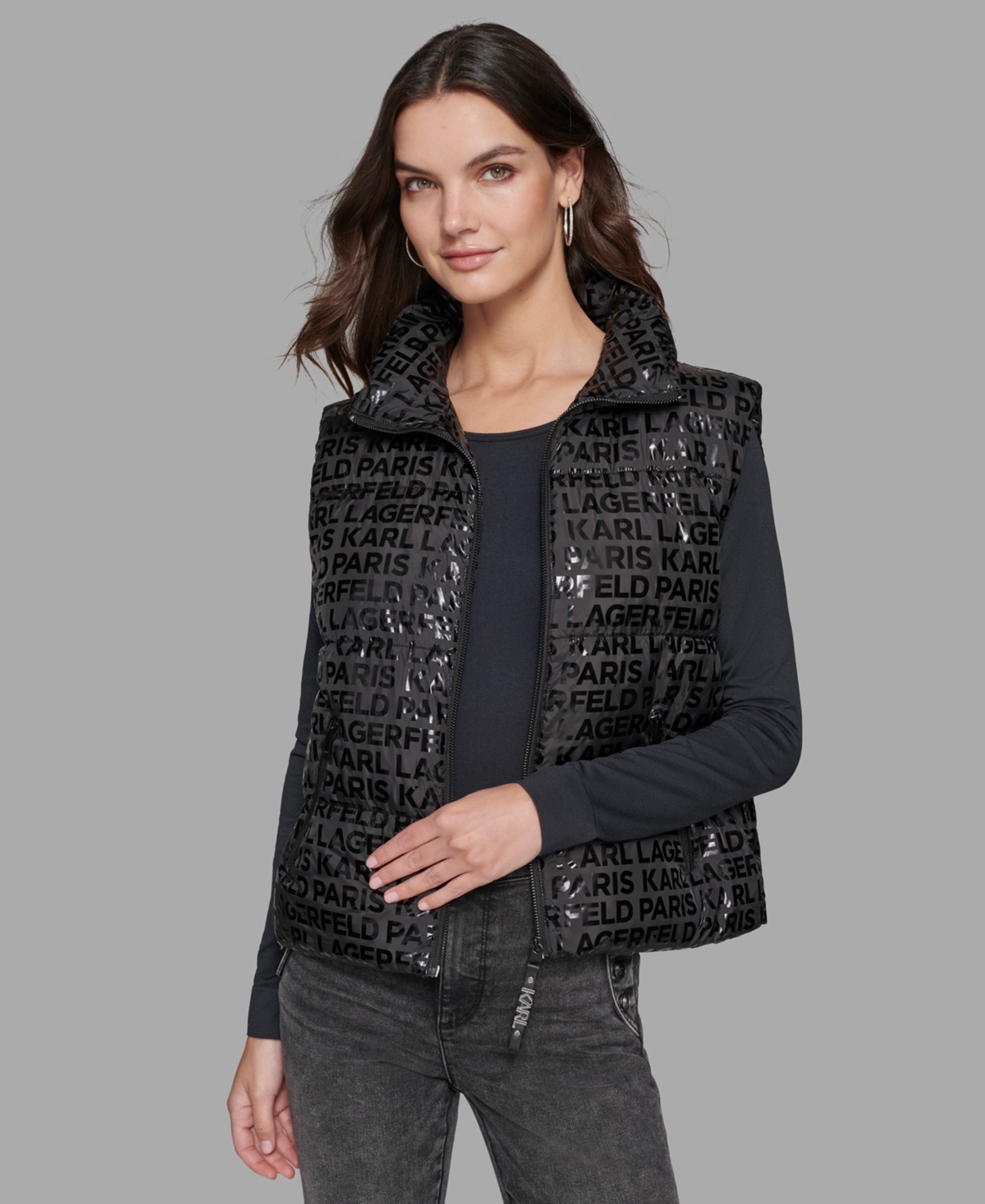 Click here for Karl Lagerfeld Paris Womens Sleeveless Puffer Vest... prices