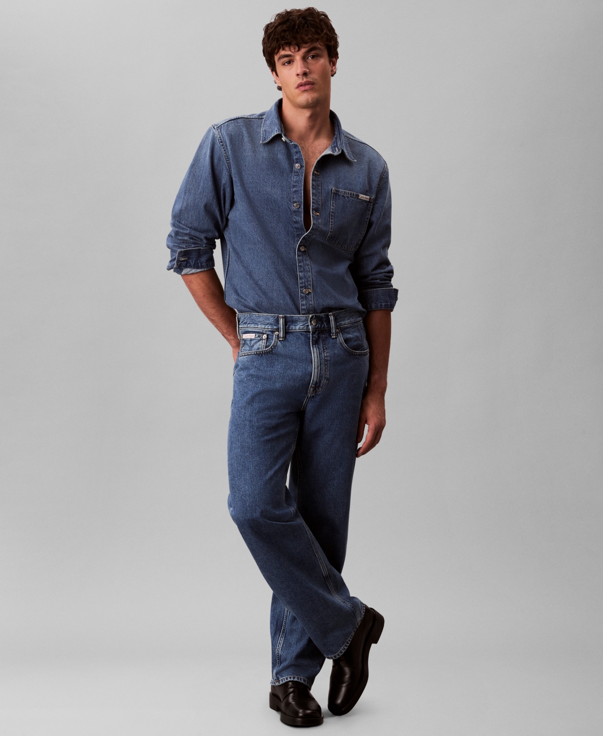 Click here for Calvin Klein Mens 90s Mid-Rise Straight Jeans - Bl... prices