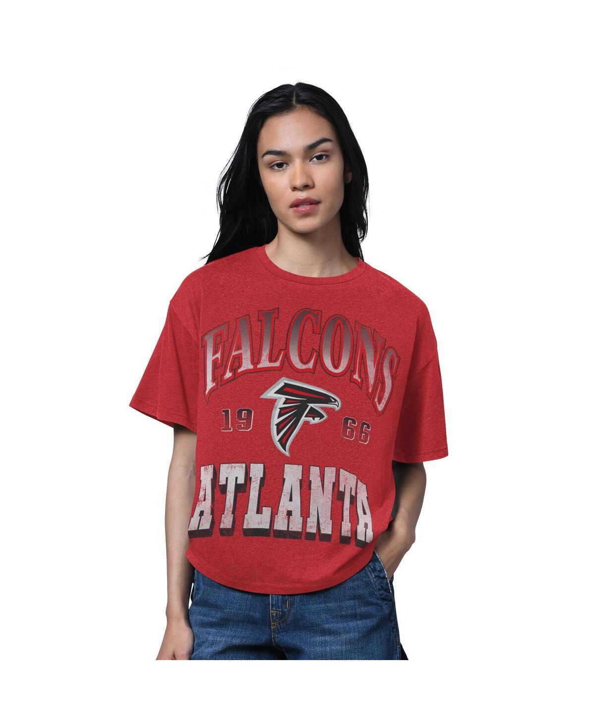 Click here for Starter Womens Heather Red Atlanta Falcons Oversiz... prices