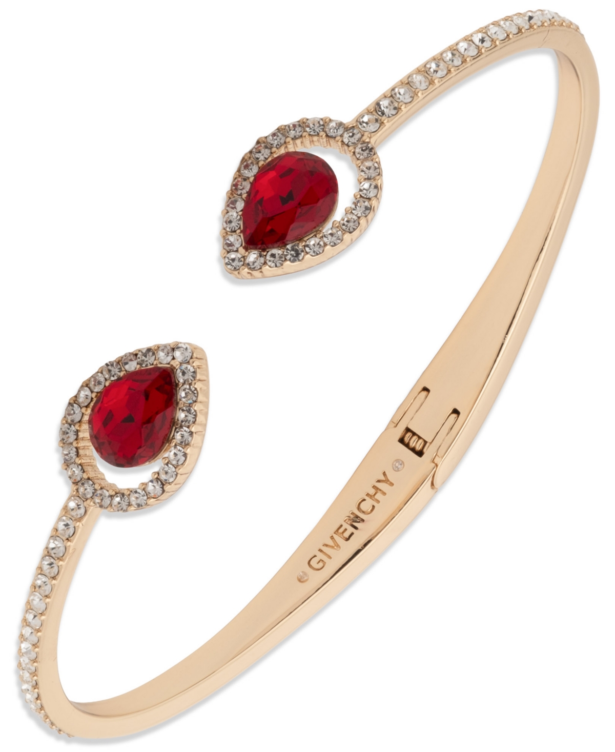 Click here for Givenchy Rhodium Glass Stone Silver-Tone Pear Cuff... prices