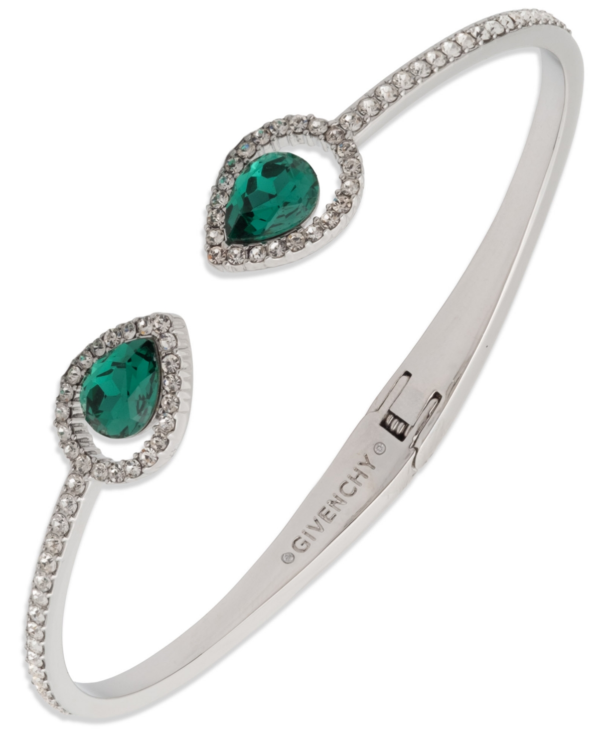 Click here for Givenchy Rhodium Glass Stone Silver-Tone Pear Cuff... prices