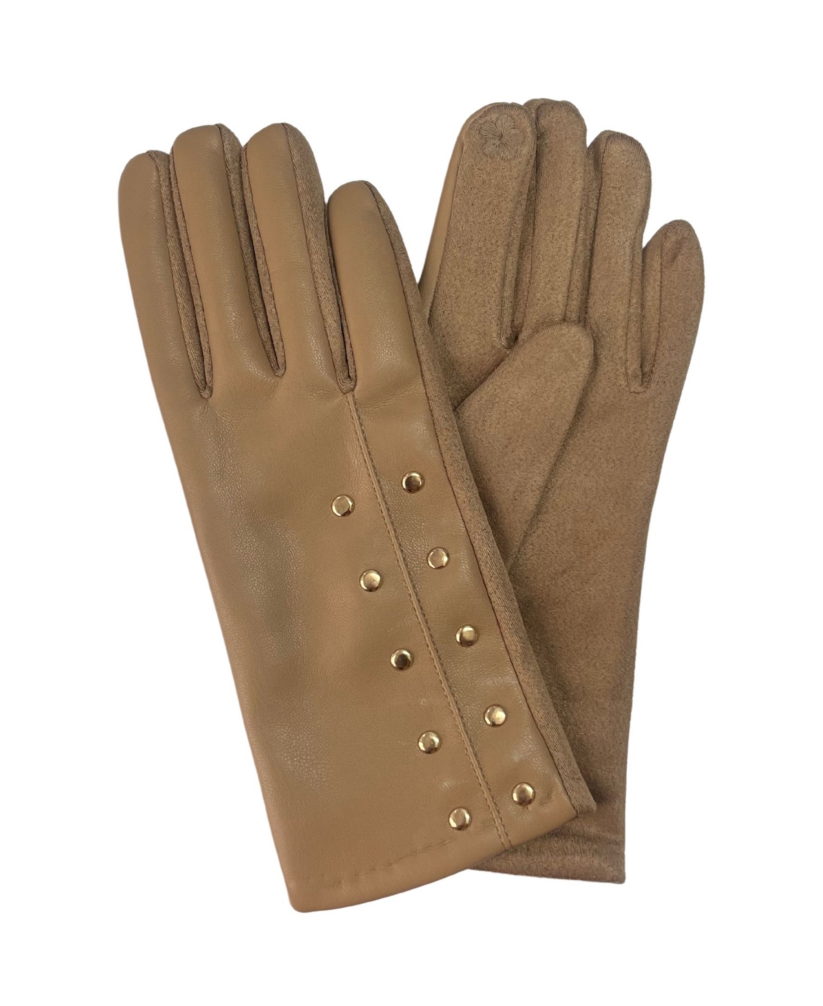 Click here for Marcus Adler Leather Glove with Studs - Tan prices