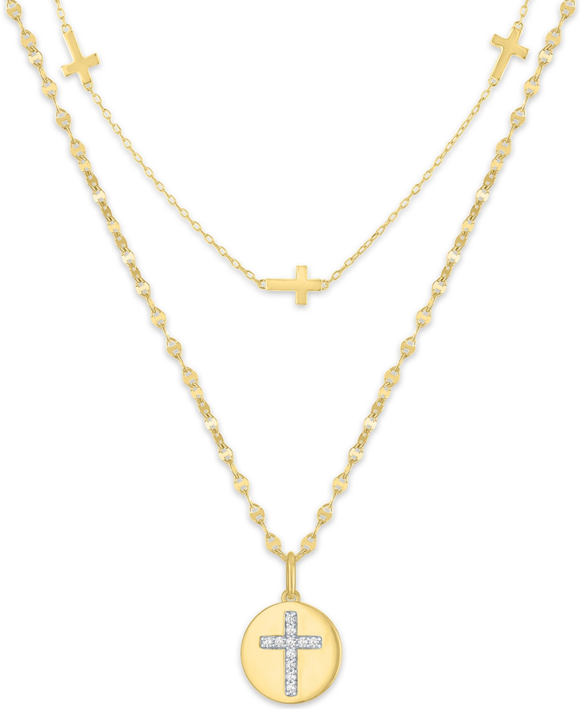 Click here for Macys 2-Pc. Diamond Necklace Set (1/10 ct. t.w.) i... prices