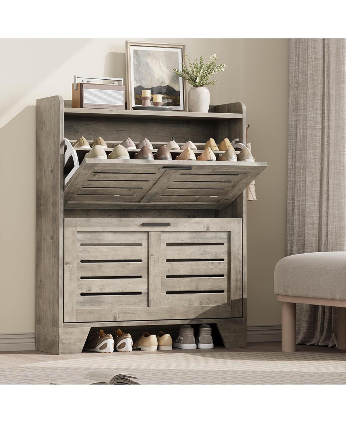 Click here for Shoe Storage Cabinet with 2 Flip Drawers  Narrow S... prices