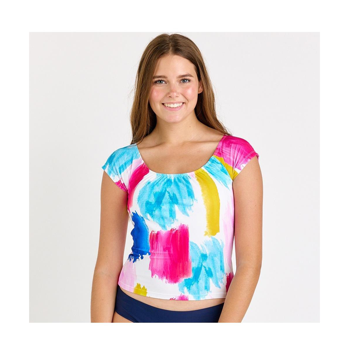 Click here for Calypsa Plus Size Zoey Crop Swim Top - Spring dayd... prices