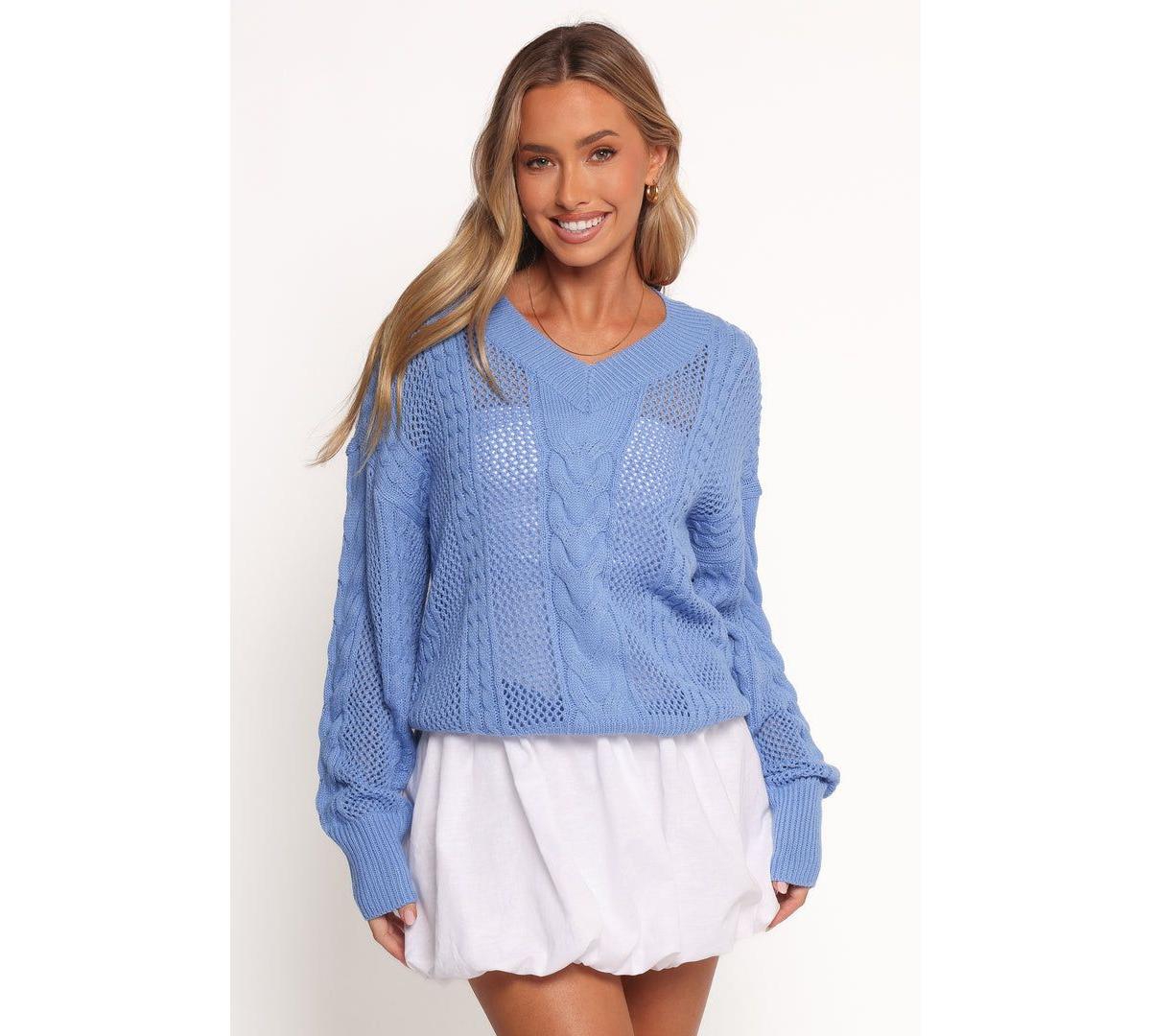 Click here for Petal and Pup Womens Janie Knit Sweater - Blue Xl... prices