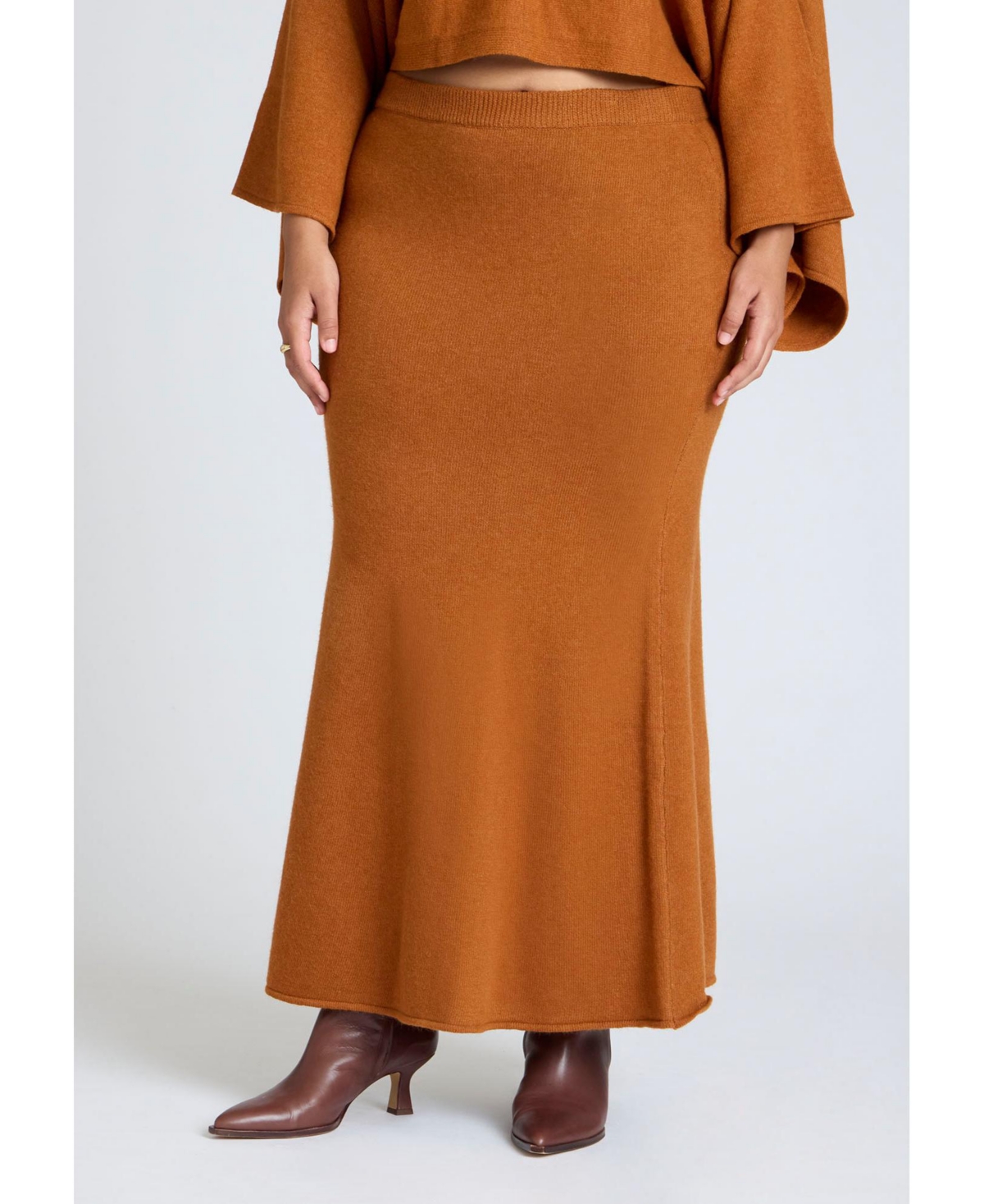 Click here for Eloquii Womens Sweater Maxi Skirt - Gingersnap prices