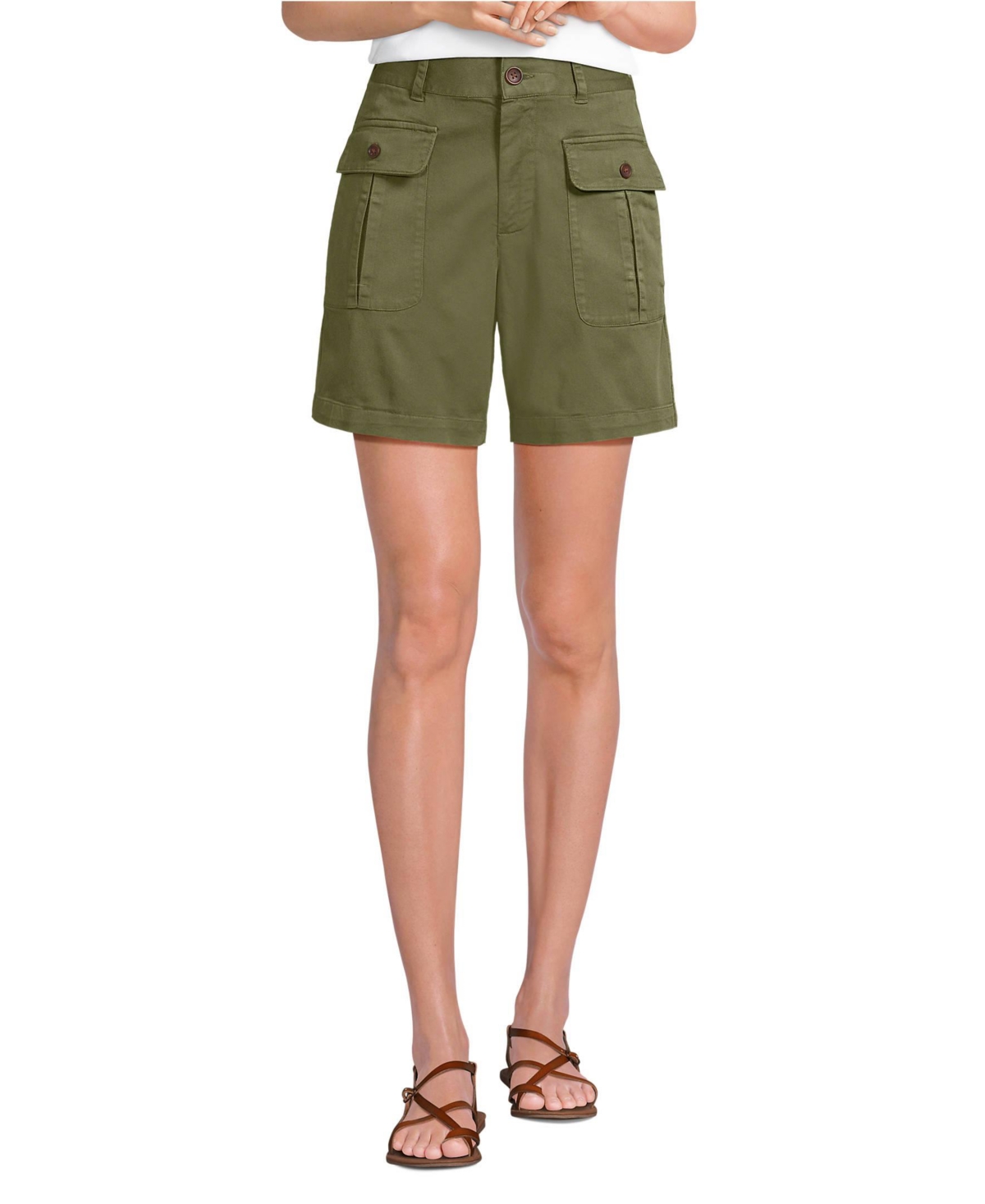 Click here for Lands End Womens Cool Fade High Rise 7 Cargo Short... prices