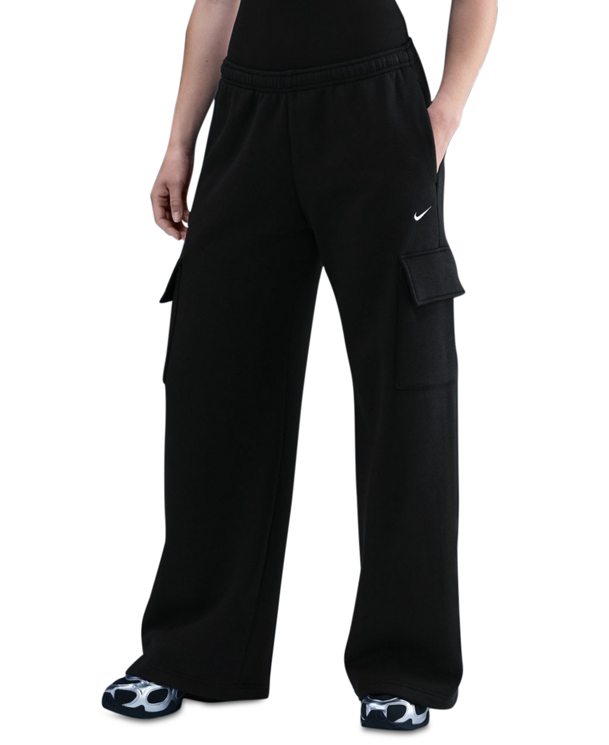 Click here for Nike Womens Phoenix Fleece Cargo Sweatpants - Blac... prices
