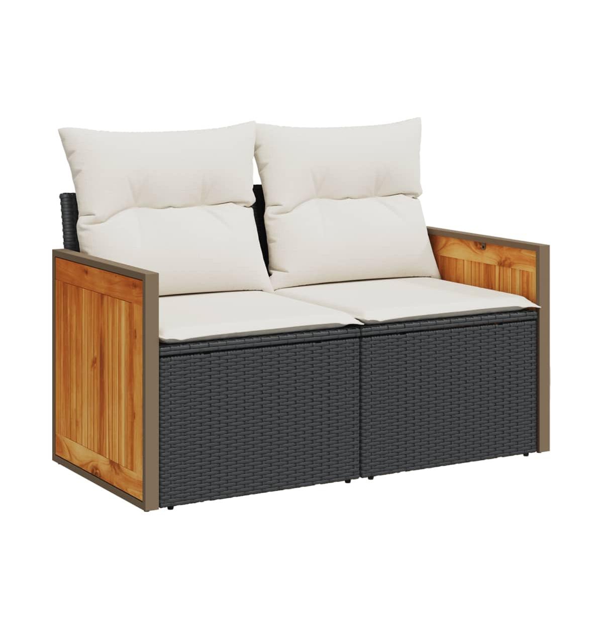 Click here for Garden Sofa Black Pe Rattan 2-Seater Modular Garde... prices