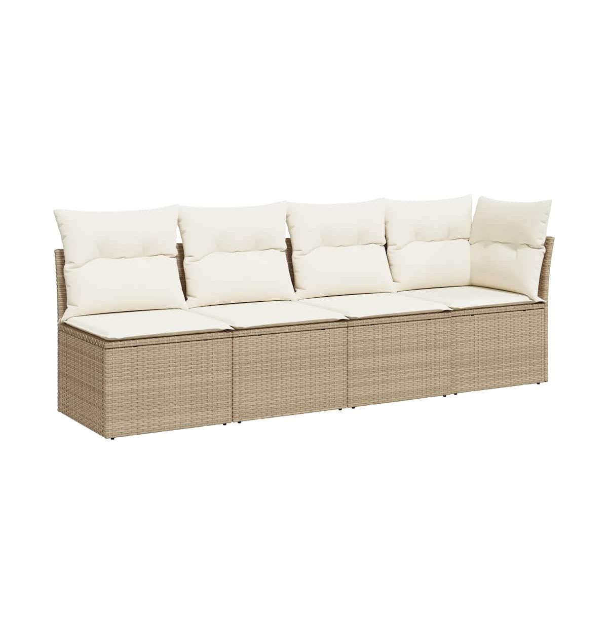 Click here for Garden Sofa Beige Pe rattan 4-Seater Modular Garde... prices