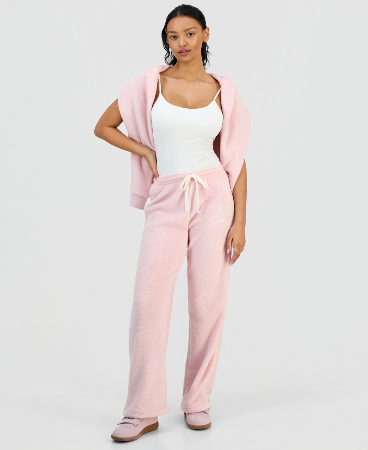 Click here for Love Tribe Juniors Hello Kitty Lace-Trim Woobie Pa... prices