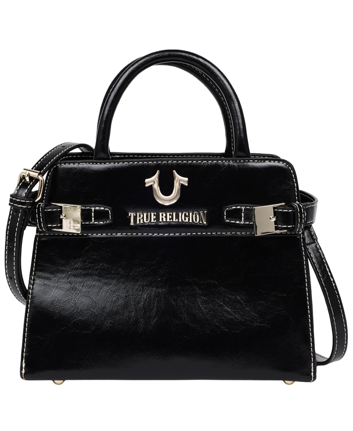 Click here for True Religion Buckle Tab Tote - Black prices