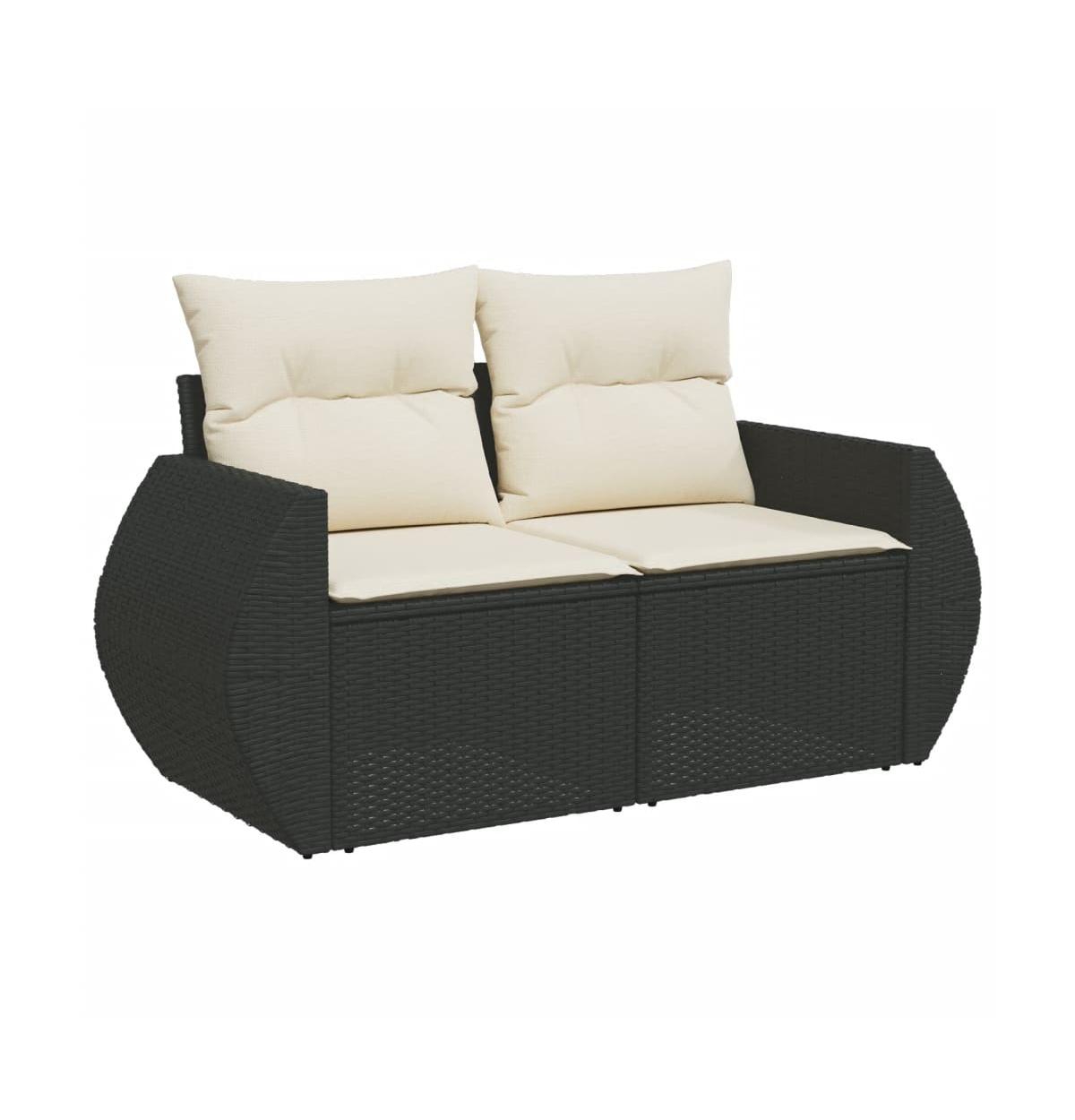 Click here for vidaXL Garden Sofa Black Pe Rattan  Powder-Coated... prices