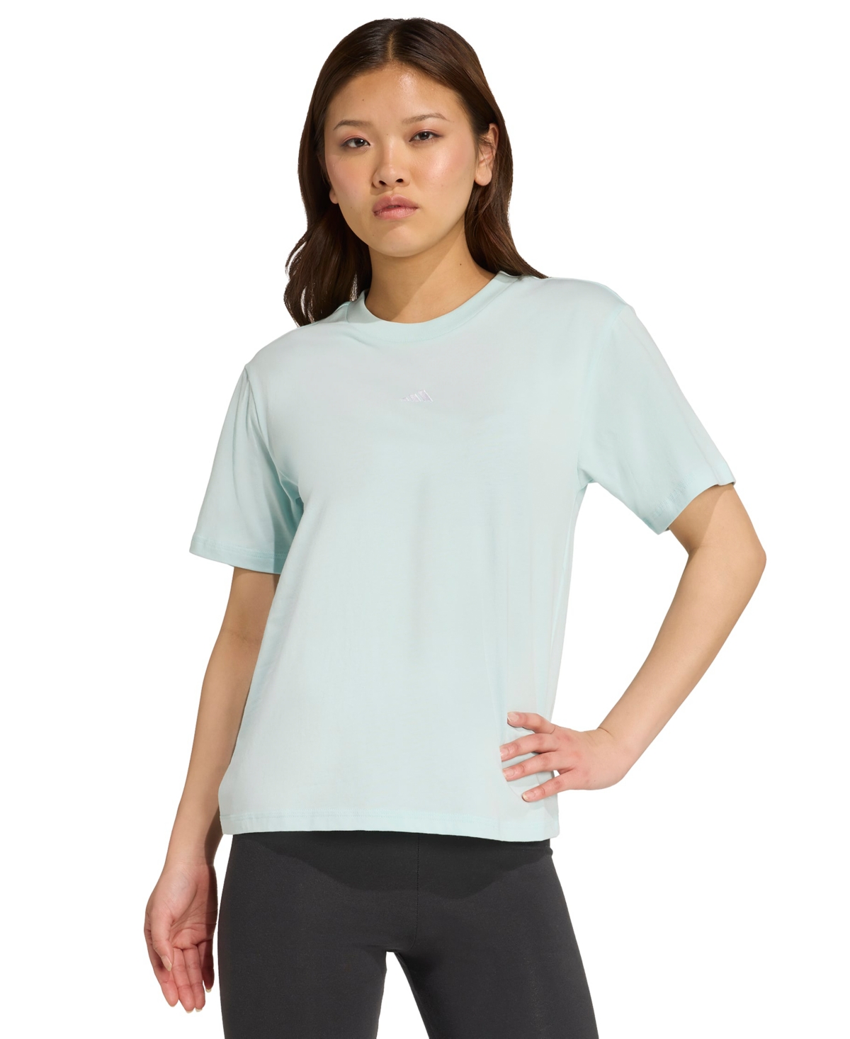 Click here for adidas Womens Short Sleeve Top - Halo Mint/White prices